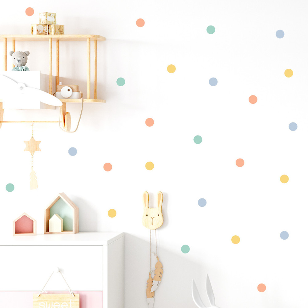 Wall sticker "Colorful dots" for kids room | Namelabels.com | Name Labels