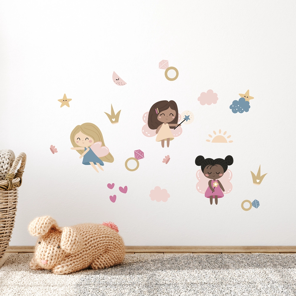 Wall sticker "Magic fairies" for kids room | Namelabels.com | Name Labels