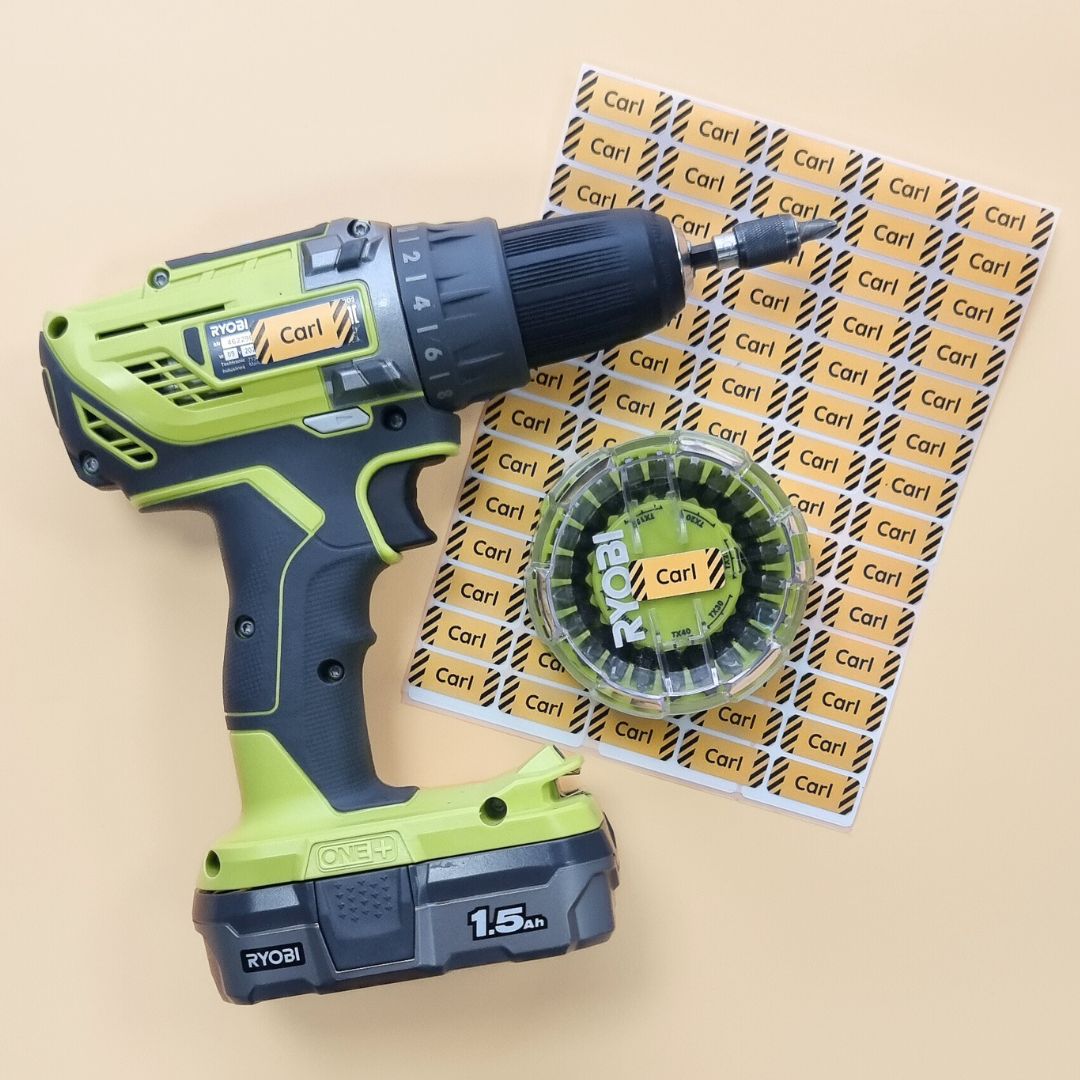 Name labels for tools and equipment | Durable | Name Labels